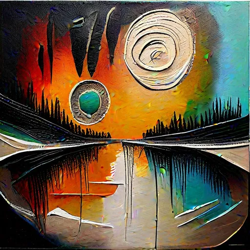 An abstract textured painting with hidden messages a... | OpenArt