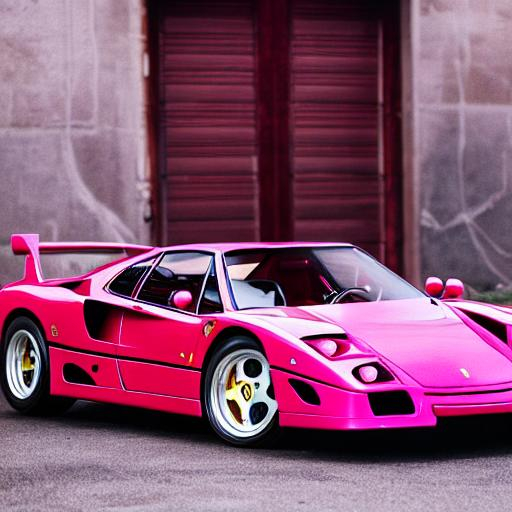 Vintage floral pink ferrari f40 realistic ultra 8k h... | OpenArt