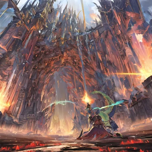 fighting scene, 2 giant hyperdetailed enraged holy d... | OpenArt