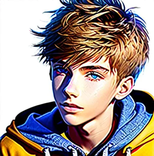 Concept art, digital brush, Beautiful young teen boy... | OpenArt
