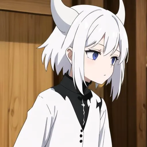 Zaley 1female (white hair) {white demon horns} child...