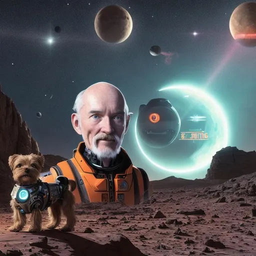 image of cyborg Thomas hobbes with robot yorkie terr... | OpenArt