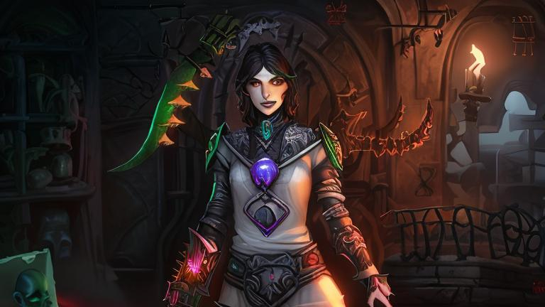 Full necromancer girl portrrait