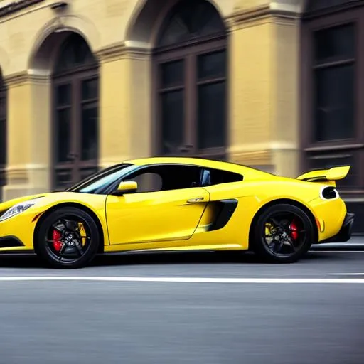 fast car, street, building,fast cash for cars | OpenArt