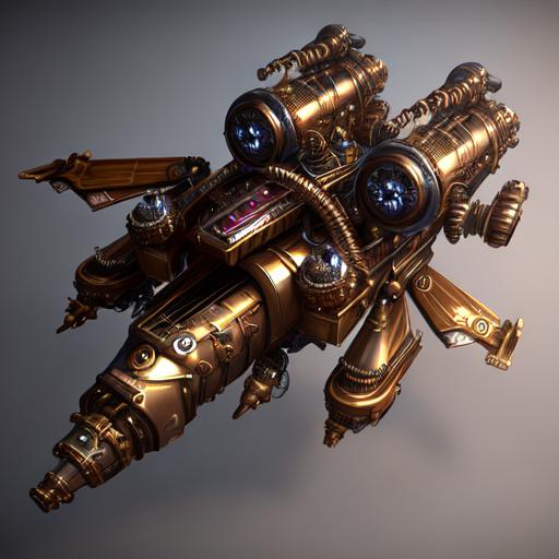 steampunk luxury spaceship, steampunk atmosphere, di...