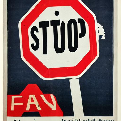Propaganda poster with stop sign. | OpenArt