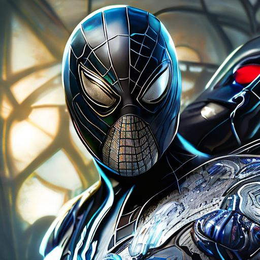 face portrait a Symbiote Spawn with Spiderman cybern... | OpenArt