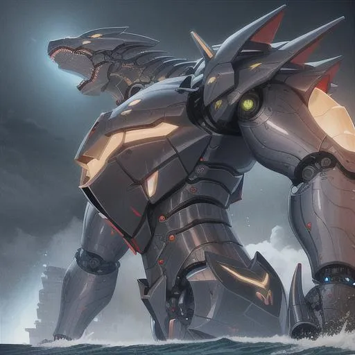 Big Giant robot,futuristic,sea animal model,highly d...