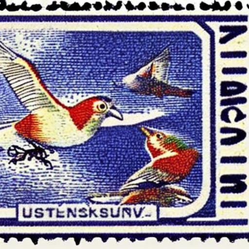 a postage stamp with birds | OpenArt