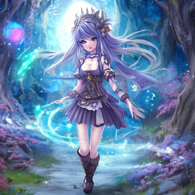 anime girl in her magical adventures in a fantasy world | OpenArt