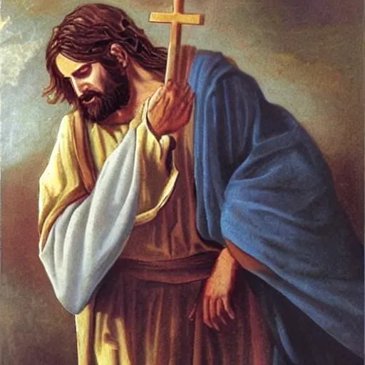 elegant romantic portrait photo of an Eurasian Jesus... | OpenArt