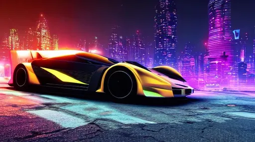 Cyberpunk Super car angular epic high res 4k | OpenArt