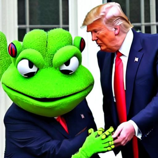 Donald Trump shaking hands with a frog | OpenArt