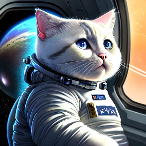 a obese cat w a space suit, 2001 space odyssey, extr... | OpenArt