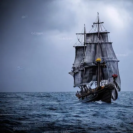 ghost ship sinking in storm | OpenArt