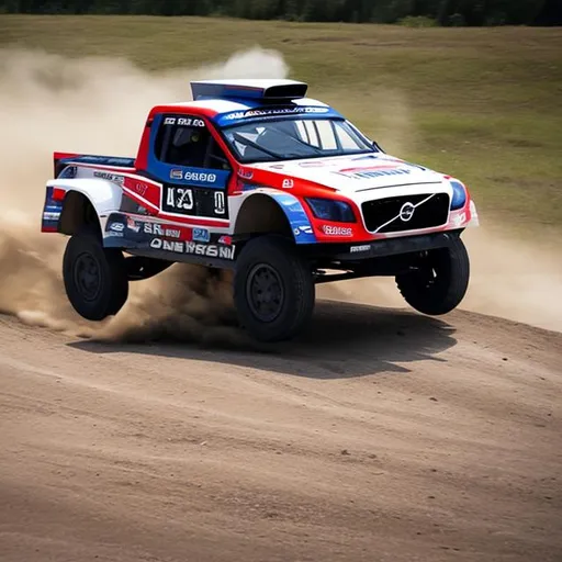 modern Volvo pick up truck modified for rally racing, | OpenArt