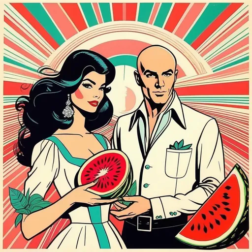 Silk screen comic book illustration, a handsome bald... | OpenArt