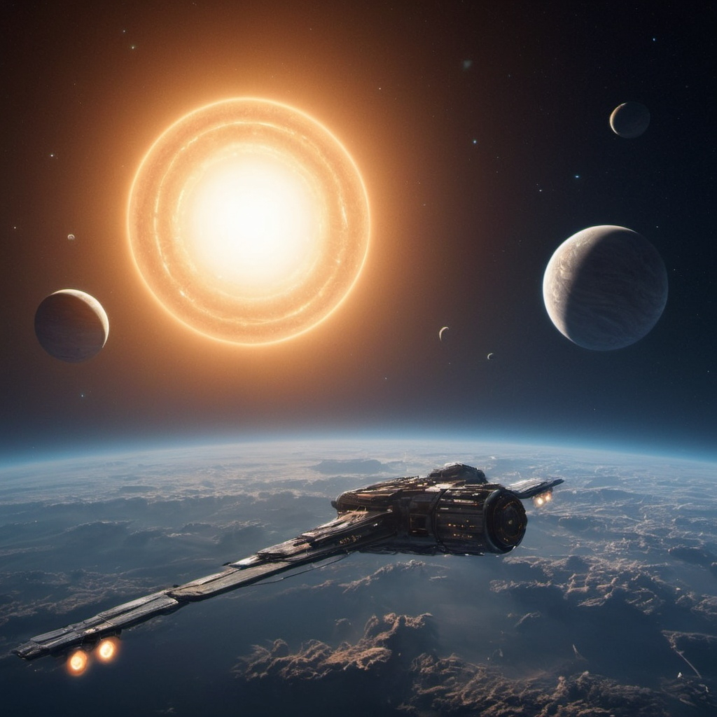 Disegna una cosmonave bellissima, argentea e simmetr...