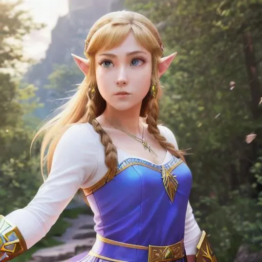 Princess Zelda, action scene, 8k, High detail RAW co... | OpenArt