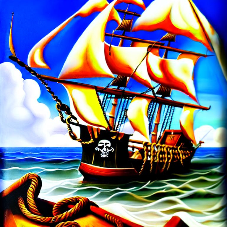 A Mayan pirate standing atop a beached galleon with... | OpenArt