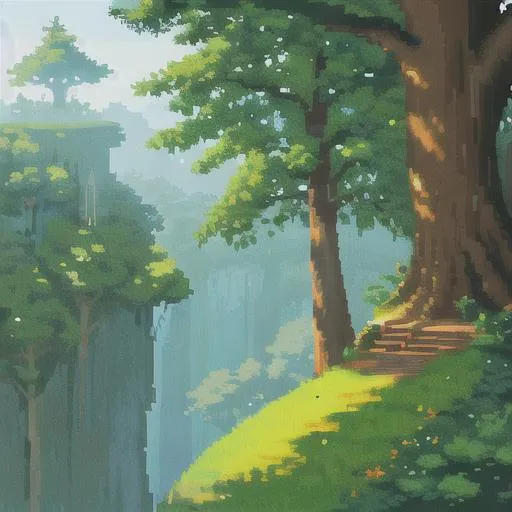A Pixel Art Drawing of a Forest | OpenArt