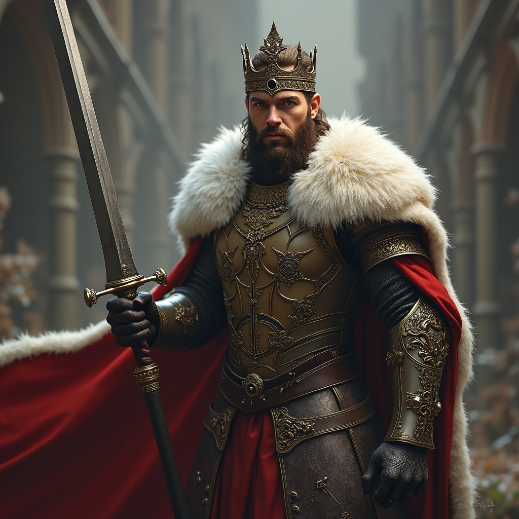 king with sword