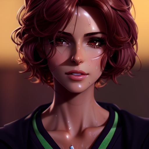 semi-realistic anime girl, skin highlights, hair hig... | OpenArt