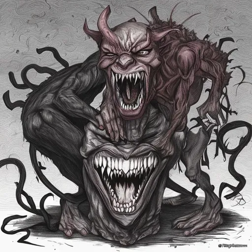 nightmare monster ,scare kids in the bed room , long... | OpenArt