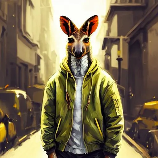 anthropromorphic Wallaby, wearing a private school u... | OpenArt