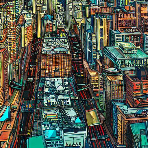 🌄 🏬 🚴, highly detailed, smooth, Sharp focus, digi...