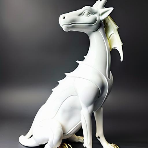 Smooth, white and featureless dragon mannequin with... | OpenArt