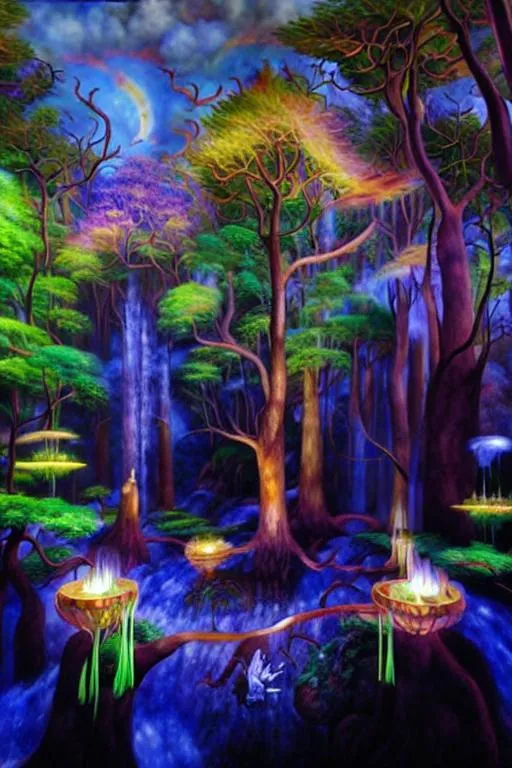 Enlightenment Forest. By Jacek yerka, Alex Alemany,... | OpenArt