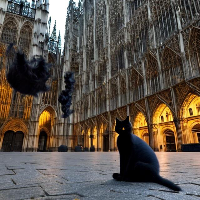 A black cat traveling europe