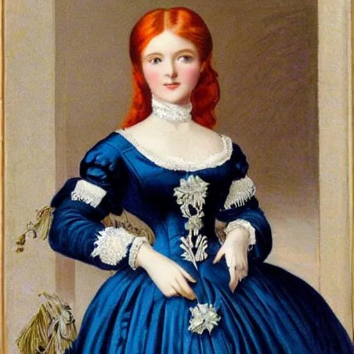 Victorian portrait of a profoundly beautiful redhead... | OpenArt