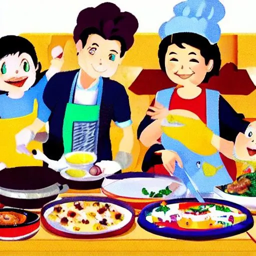 A friendly baker and his baking partner a chubby hog... | OpenArt