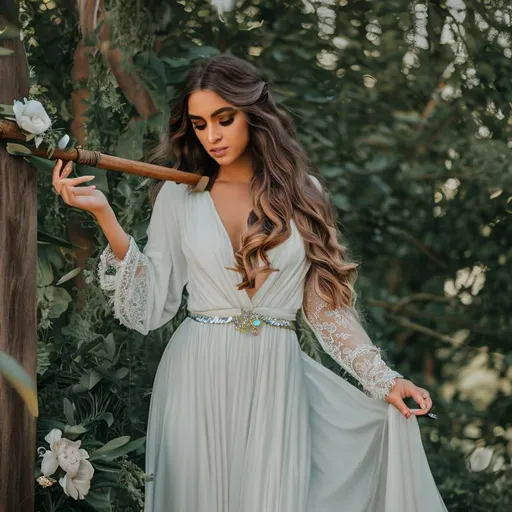 Full body splash art portrait of a beautiful female...