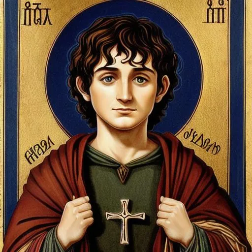 Bilbo Baggins as a Greek Orthodox Icon | OpenArt