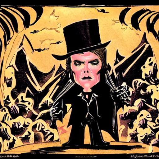dark "david bowie" castle popcorn undertaker vampire | OpenArt