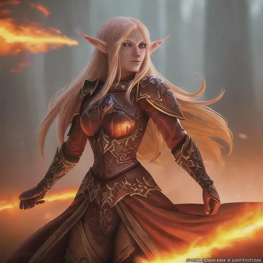 Portrait Of A Adult Female Blood Elf Mage In Battle Portrait Of A Adult Female Blood Elf Mage In Battle