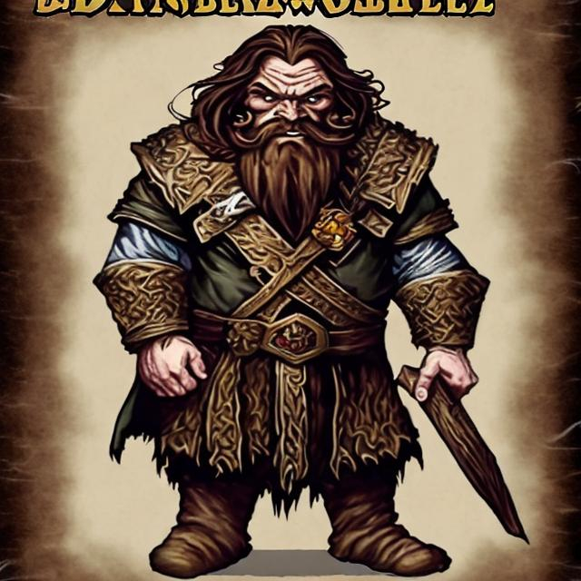 Brownhaired dwarf from dungeons and dragons, dwarf w...