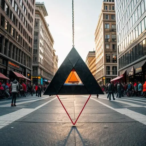 A triangle floating in the air a hyper realistic eye... | OpenArt