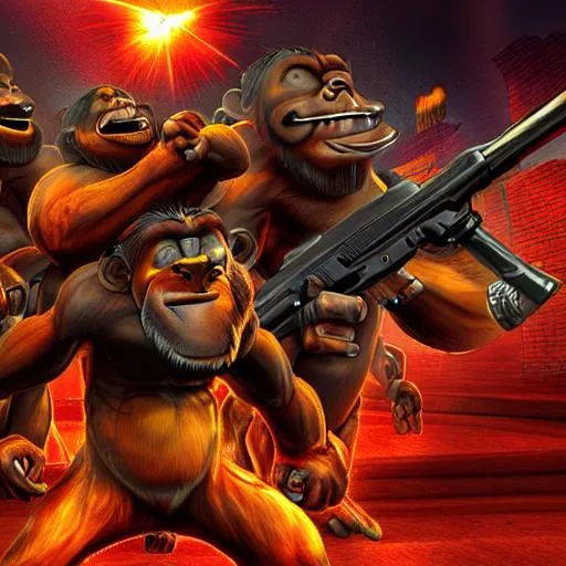 gangsta monkey smiling with a gold tooth in his mout...