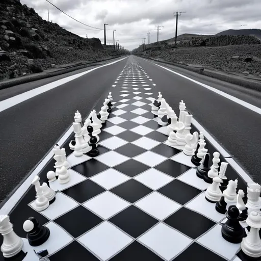 A road pierces through the middle of the image. One...