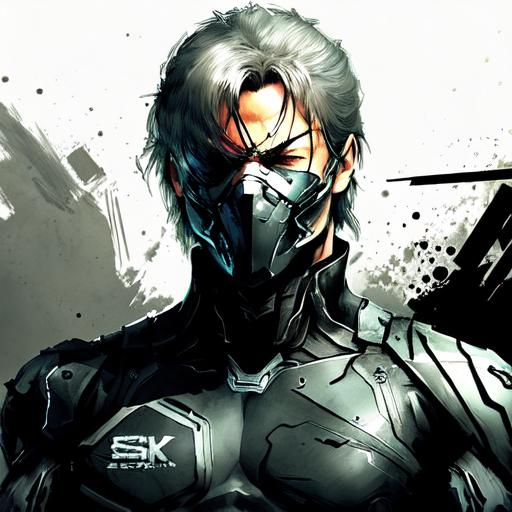 Raiden from Metal Gear Rising Revengeance giving a c...