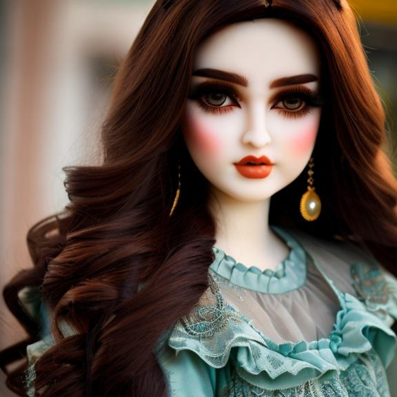 A Iraqi woman, turned into a porcelain doll. Wearing... | OpenArt