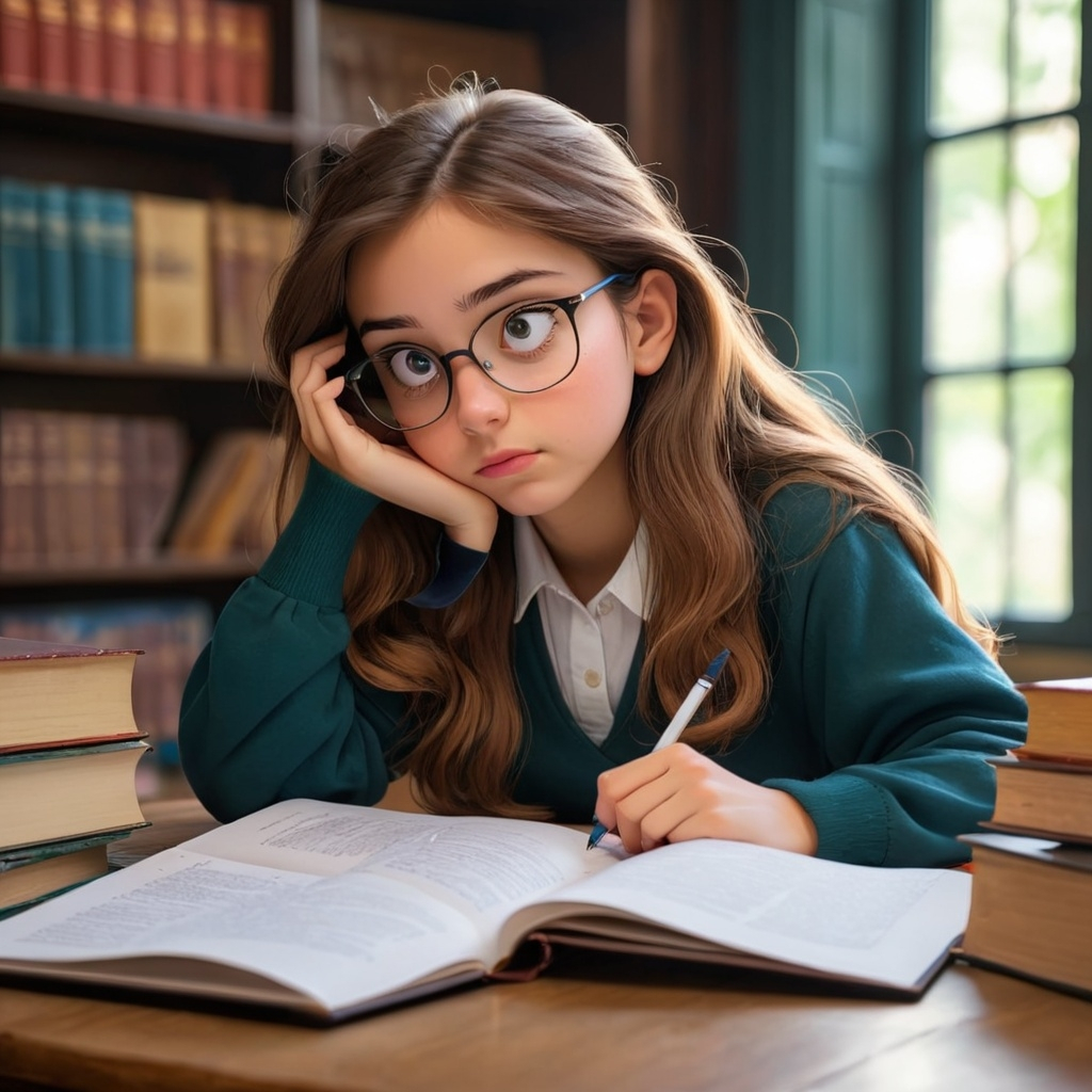 a girl studying who is in her academic era