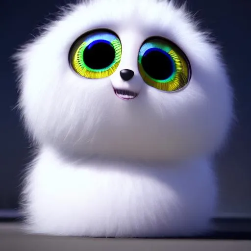 3d fluffy monkey, closeup cute and adorable, cute bi...