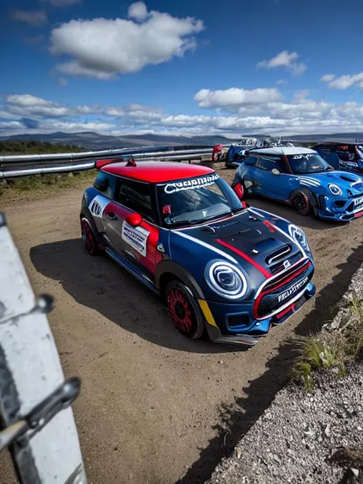 A back 2018 mini John cooper works rallying through... | OpenArt