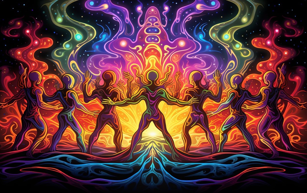 Vector Etheral Entities Dancing In The Style Of Psyc OpenArt