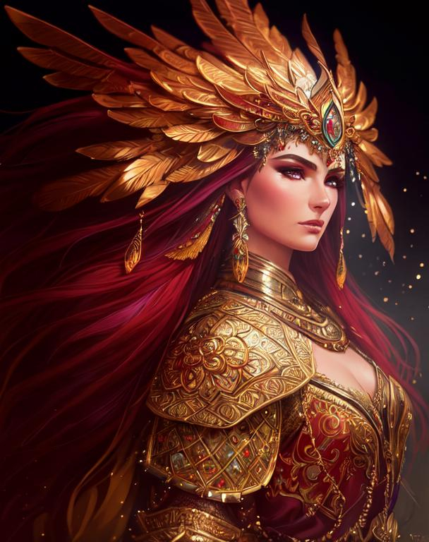 A beautiful harpia woman, wearing warrior Intricate...